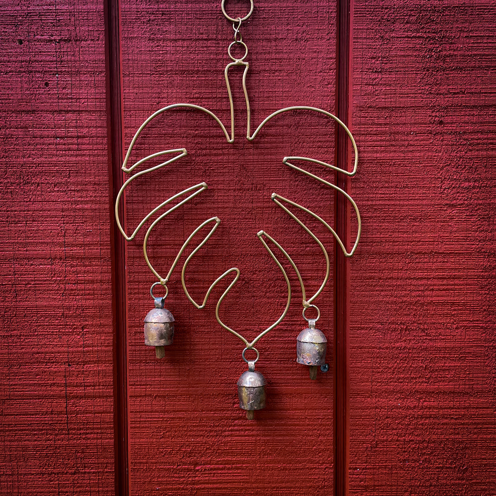 Golden Monstera Frame Chime – Mira Fair Trade